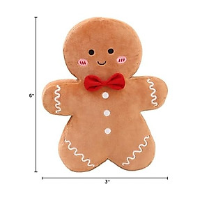 Cyprinus Carpio 5-7/8 INCH Christmas Gingerbread Man Pillow Creative Biscuit Man Plush Soft Throw Pillows Stuffed Premium Polyester Fiber Sofa Cushion Christmas Party Decor