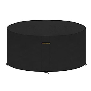 VANSHEIM Patio Table Covers for Outdoor Furniture Cover Waterproof Set Patio Furniture Covers Round Table and Chairs Set Outside Table Cover Waterproof Windproof Heavy Duty Oxford Fabric Ø74.8"x31.5"