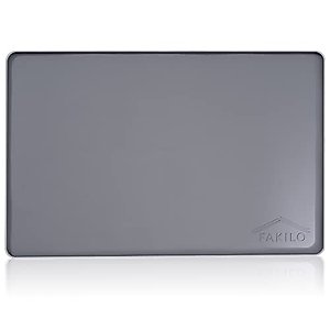 Under Sink Mat for Kitchen Waterproof, 34" x 22" Under The Sink Mat for 36'' Cabinet, FAKILO Upgraded 1 Inch Lip Flexible Thick Silicone Sink Mat Hold Up to 3.3 Gallons Liquid (Grey)