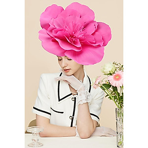 Gionforsy Flower Fascinators Hat Tea Party Hats for Women Kentucky Derby Hat for Wedding