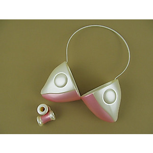 Happylifehere White Pink Hair Band Set Maid Ears Hand Made Anime Cosplay Prop Gift