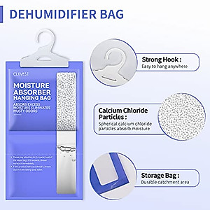 CLEVAST Moisture Absorbers Packets 10 Pack, Dehumidifier Bags for Closet, Unscented Hanging Humidity Absorber in Wardrobes, Bedrooms, Bathrooms(230g/pack)