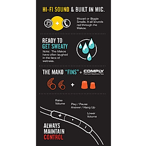 Outdoor Technology Outdoor Tech Wired Audio Makos, Black (OT1150-B)