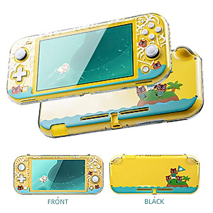 DLseego Protective Case for Nintendo Switch Lite, Hard PC Clear Anti-Shock Split Cover for Animal Crossing Design