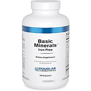 Douglas Laboratories Basic Minerals | Iron Free Mineral/Trace Element Formula to Support Overall Health | 180 Capsules