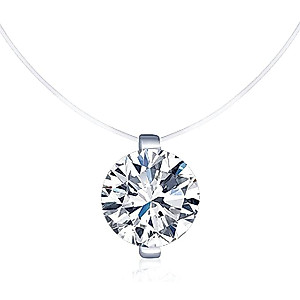 Metmejiao Fashion Crystal Necklace Invisible Line Zircon Clavicle Chain Women Accessories