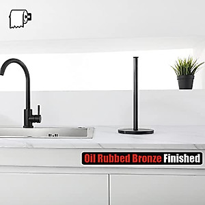 JQK Paper Towel Holder Stand Oil Rubbed Bronze, 304 Stainless Steel Kitchen Free Standing Paper Towel Dispenser Fits Standard and Jumbo Size ORB, PTH180-ORB