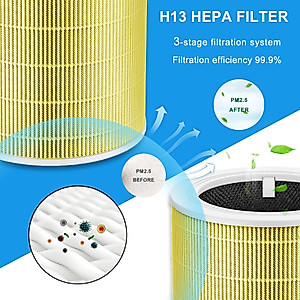 Slirceods Core 600S Replacement Filter Compatible with LEVOIT Core 600S-RF Air Purifier,3-in-1 H13 True HEPA & High-Efficiency Activated Carbon Filter, 1 PACK