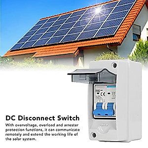 DC1000V 50A Disconnect Switch Solar Photovoltaic DC Distribution Box Solar Panel Solar Inverter Distribution Box IP65 Waterproof PV Solar Miniature Circuit Breaker for Home RV Car