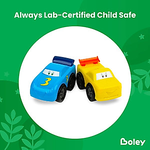 Boley Racing Rascals Hauler Truck Toy Car Set - 3 Pack Toddler Toy Cars and Toy Truck - Toddler Cars and Truck Set with Detachable Trailer and Take Apart Wheels - for Kids Ages 2 and Up