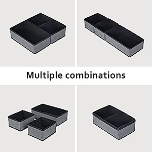 Utureal Set of 3 Foldable Storage Cubes, Fabric Storage Box Desk Organizers for Home and Office, Storage Bins for Cabinet Shelves Closet Drawer Organizing, Toys, Clothes Storage Container (Dark Grey)