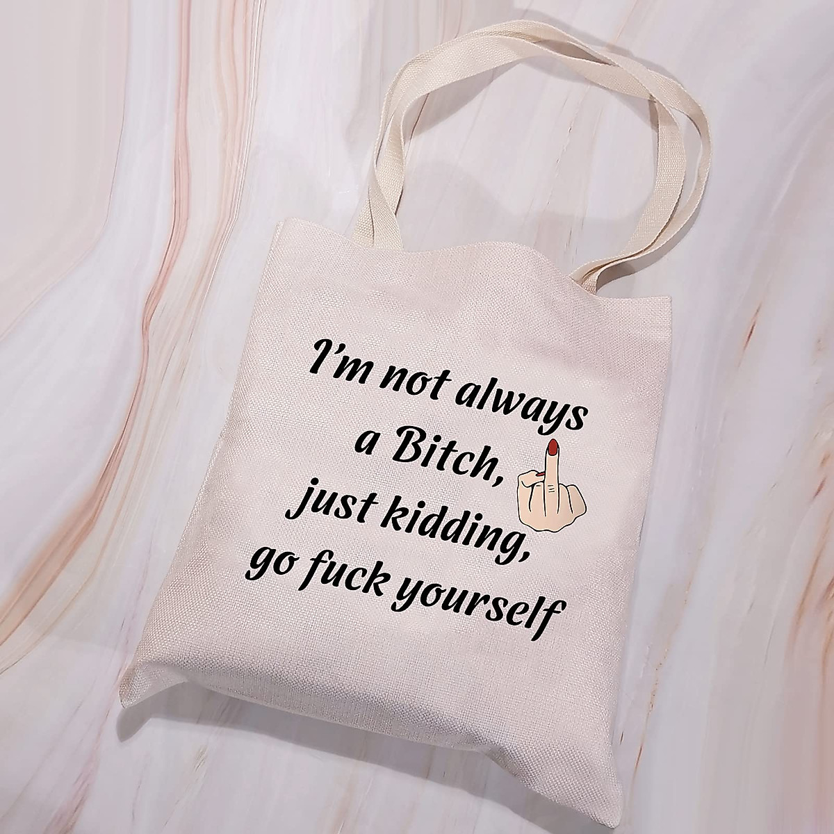 VAMSII Bitch Gifts Tote Bag Badass Bitchs Gifts Shoulder Bag Funny Bitchy Gifts I'm not always a Bitch (yourself Tote)