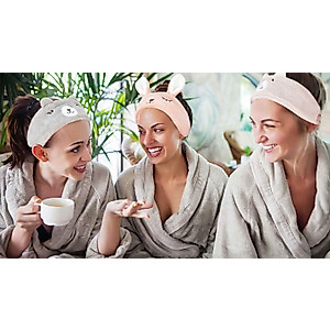 Ergonflow 4 Pack Animal Coral Fleece Spa Headband Makeup Headband Cosmetic Headband for Washing Face Wash Headband Cosmetic Headband Shower Headbands