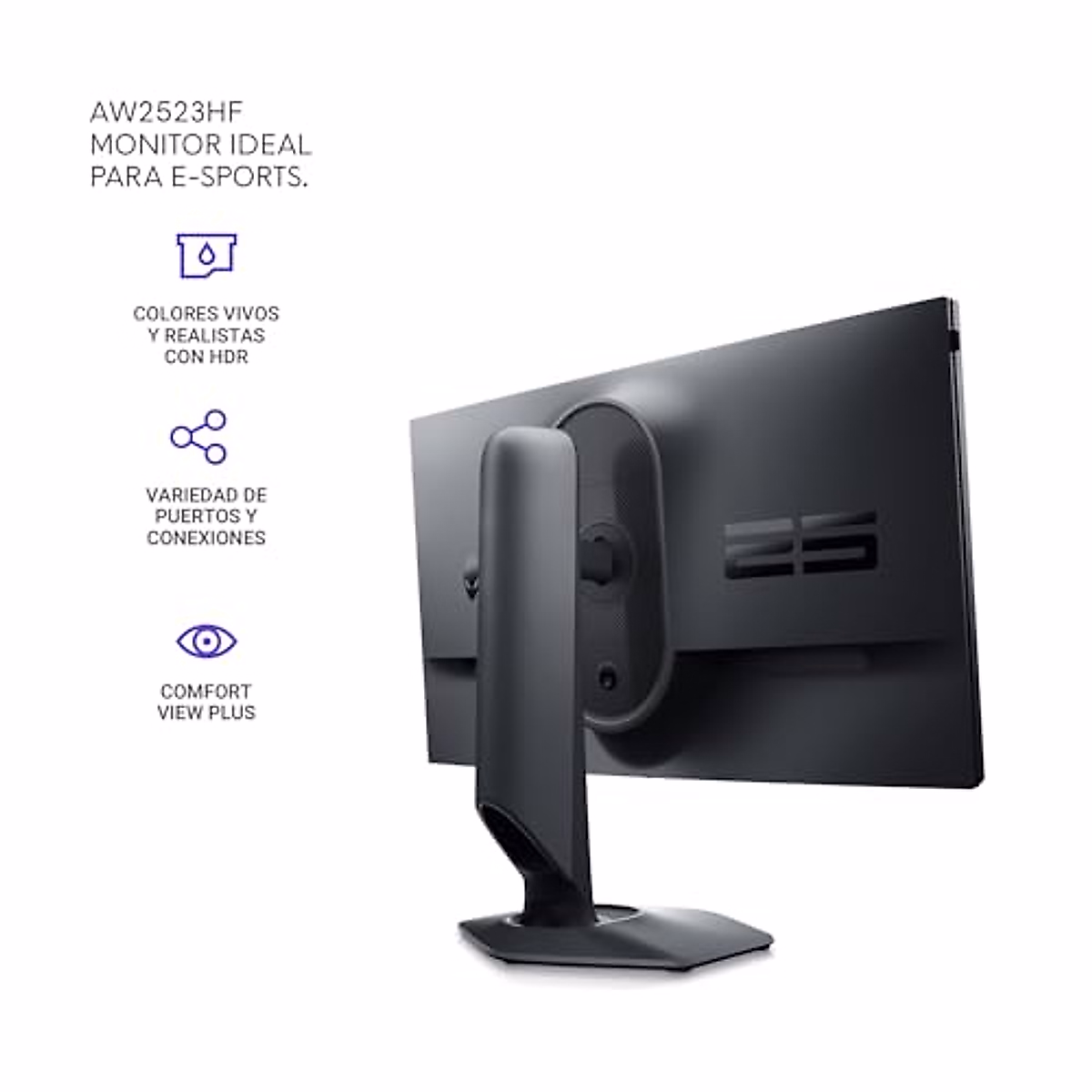 Alienware 25 Gaming Monitor AW2523HF 24.5" IPS LED FHD - 360Hz - AMD FreeSync - VESA - Monitor (USB, HDMI) Height/Tilt/Swivel/Pivot Adjustability - Dark side of the Moon