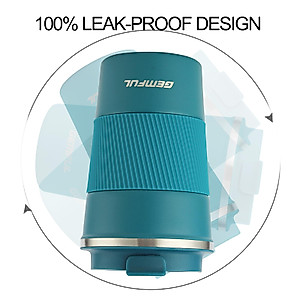 GEMFUL To Go Coffee Mug with Lid 13 oz Insulated Cups Spill Proof Travel Tumbler Leak Proof Vacuum Stainless Steel Reusable for Hot Cold Drinks Women Men (Blue)