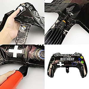 6 Packs Video Game Balloons, Reusable Game Controller Balloons, Balloons For Boys, 23.6'' x 15.7'' Aluminum Foil Balloons for Birthday Party and Game Party Decoration