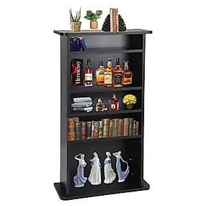 ZENY Multimedia Storage Cabinet DVD Rack Book Shelf Organizer Stand Audio Media Tower, 36" X 19" X 7" Black