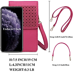 Laikiy Lightweight Leather Cell Phone Purse - Small Crossbody Bag Wristlet Purse