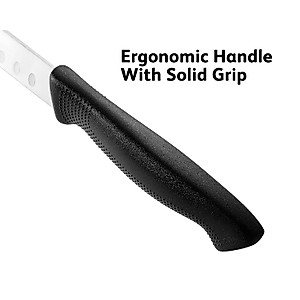 Humbee Chef 8-Inch Carving Knife with Granton Edge for Turkey Ham Meat Slicing and cutting NSF Certified CP5-8 Black