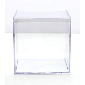 Clear Large Rigid Plastic Box 12 1/2" x 8 1/2" x 8 1/2" with Variety Boxes Inside (Round 4 1/4" Dia, 8" X 4" Rectangle, and 4" x 4" Square and Others)
