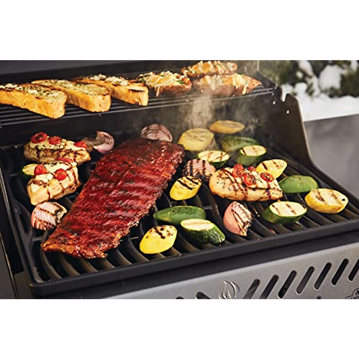 Napoleon Freestyle 365 Propane Gas BBQ Grill - F365DPGT - Barbecue Gas Cart, With 3 Burners, Folding Side Shelves, Instant Failsafe Ignition, Porcelain Coated Cast Iron Cooking Grids