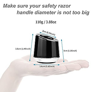 ERAVOR Men's Shaving Razor Stand, Zinc Alloy, Safety Razor Holder Base, Opening Dia 0.78" (2cm), Razor Holder for Men (Black)