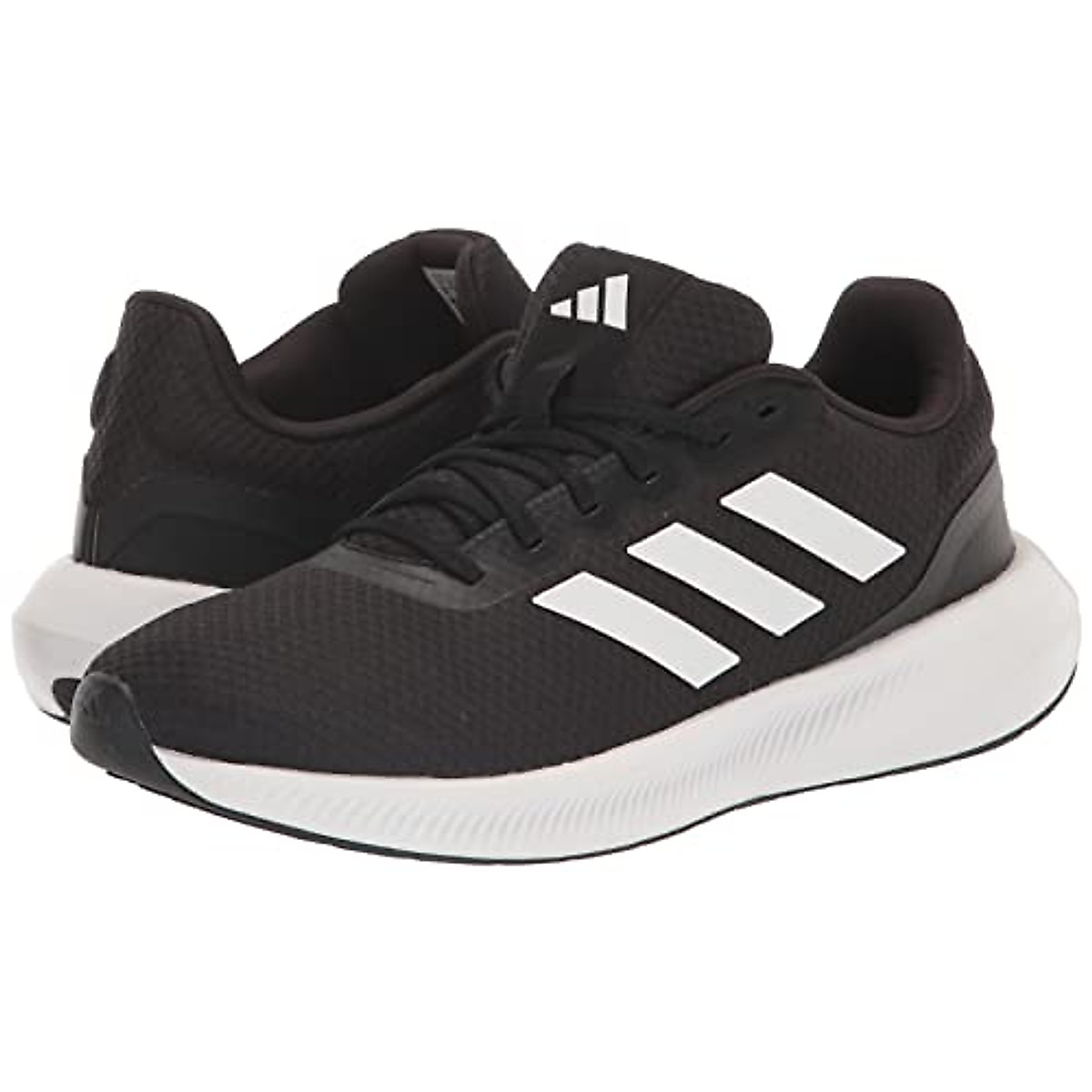 adidas Men's Run Falcon 3.0 Shoe, Black/White/Black, 10.5