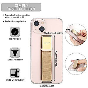 4 Pieces Phone Grip Strap Telescopic Phone Kickstand Elastic Finger Holer Hand Strap Adhesive Loop for Phone Grip with Stand Compatible with Most Smartphones (Black, Silver, Gold, Rose Gold)
