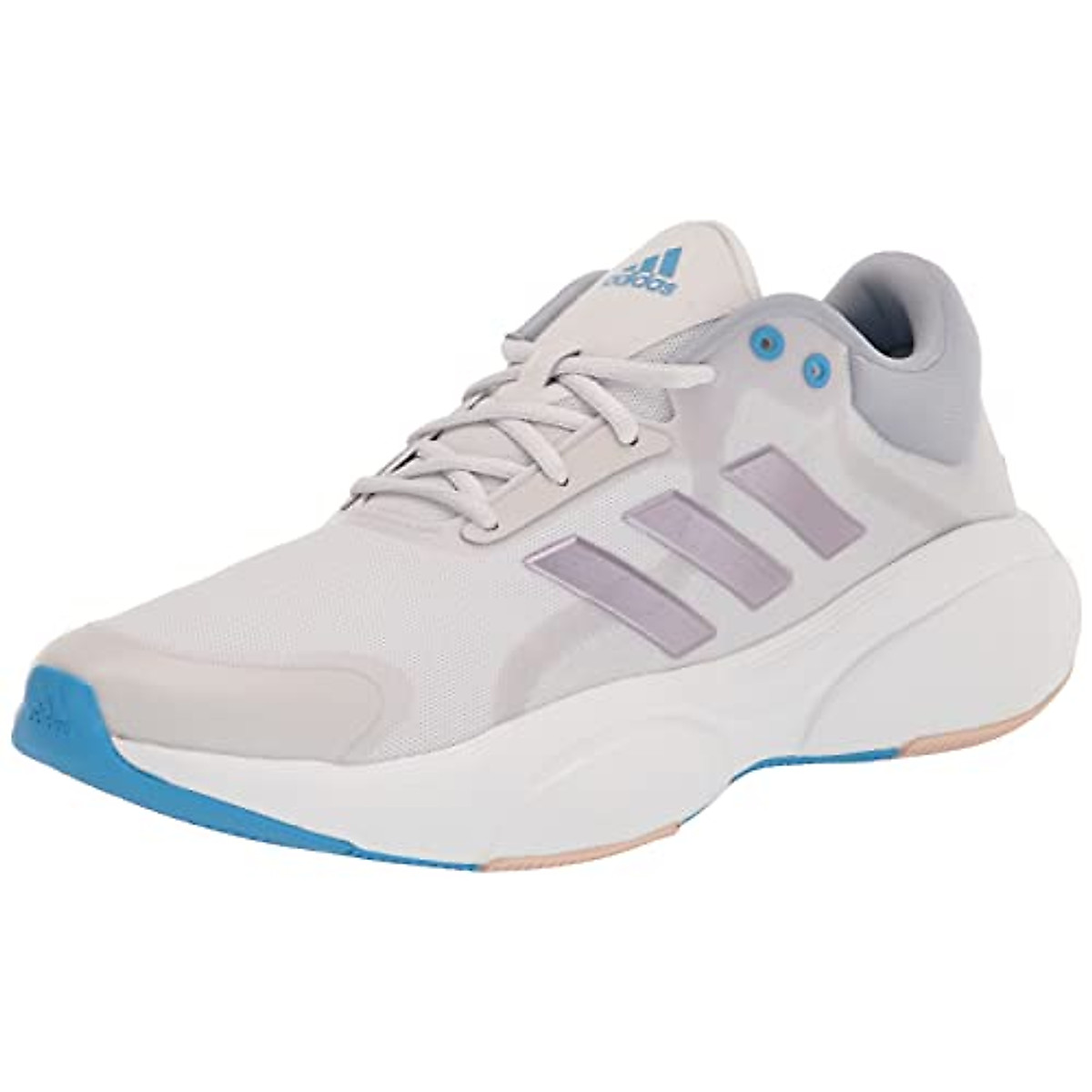 adidas Women's Response Running Shoe, Dash Grey/Matte Purple Metallic/Pulse Blue, 7