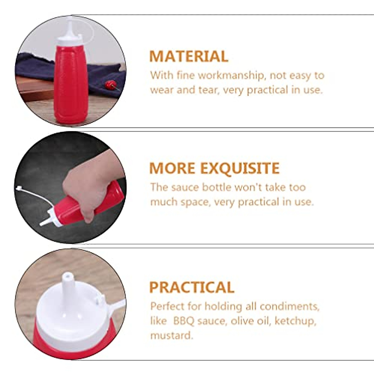 Luxshiny Bottle Dispenser Condiment Squeeze Bottle Squirt Bottle: Empty Refillable Sauce Bottles Dispenser for Paint Ketchup Mustard Oil Sauces Resin Cake Decorating Oil Bottle Dispenser