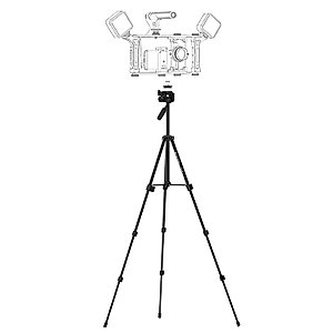 Super Lightweight Video Tripod DREAMGRIP 136EX-41 Universal Set with Original Track Connector for Mounting Rigs, Compatible for Any Smartphone (iPhone, Samsung, Pixel), and Any Action Camera or DSLR