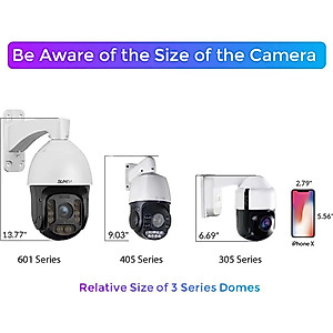 SUNBA 25X Optical Zoom 5MP IP PoE+ Outdoor PTZ Camera Outdoor, Built-in Mic High Speed Security PTZ Dome, 2.4G WiFi Camera, Long Range Infrared Night Vision up to 1000ft (601-D25X-5MP-WiFi)