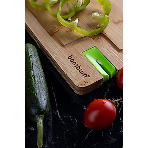Bambum Livada - Bamboo Cutting Board with Built-In Knife Sharpener, Cutting Board with Juice Groove and Handle