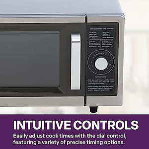 A-to-Z Supply Commercial Microwave with Dial Control, 1 Cubic Feet Interior, Stainless Steel, 1000 Watts, UL and NSF Approved