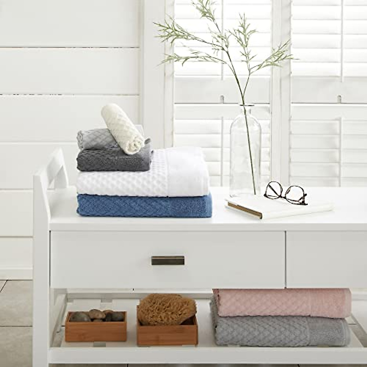 Great Bay Home 100% Cotton Copper Hand Towels | 6 Soft Bathroom Hand Towels | Highly Absorbent, Quick Dry Bath Towels | Grayson Collection (Set of 6, Copper)