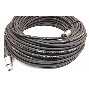 125 Foot 5-Pin XLR 24 AWG (Gauge) DMX512 Data Cable Male to Female for stage lighting, LED Uplights, DJ Lights and DMX512 Controller- made by Custom Cable Connection