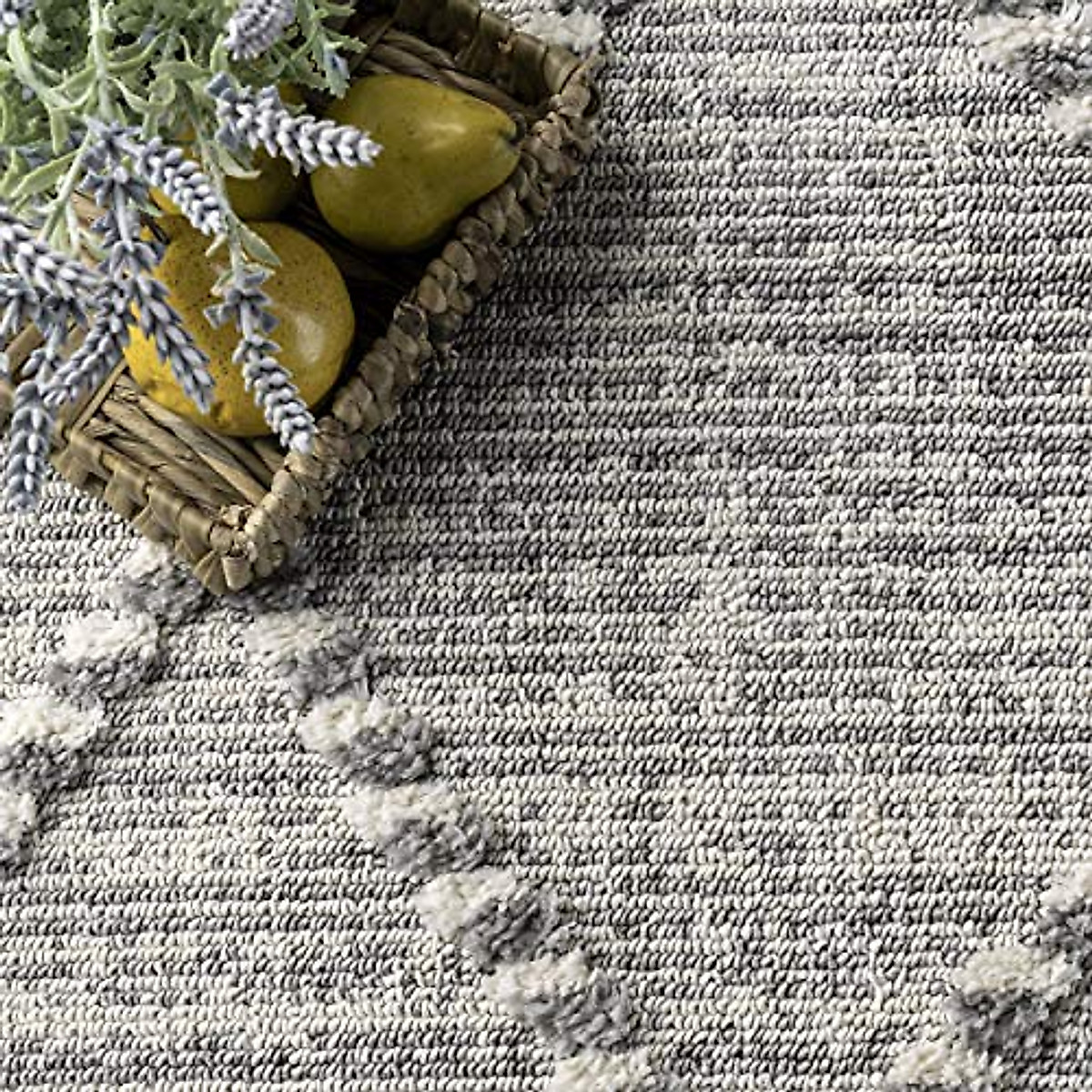 nuLOOM Skylar Textured Trellis Tasseled Runner Rug, 2' x 6', Beige