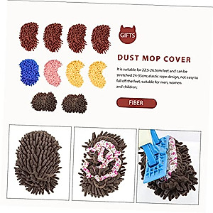 Household Cleaning Tools 10pcs Mop Head Cover Floor Mops Household Cleaner Cleaning Mops Reusable Mops for Floor Cleaning Mop Slipper Shoes Cover Sweeping Mop Tool Shoe Fiber