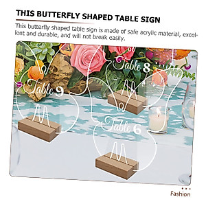 10 Sets Butterfly Seat Card Acrylic Transparent Table Three-Dimensional