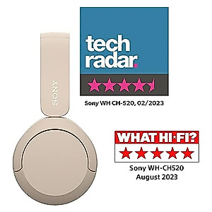 Sony Wireless Bluetooth Headphones - Up to 50 Hours Battery Life with Quick Charge Function, On-Ear Model - WH-CH520C.CE7 - Limited Edition - Cappuccino/Beige