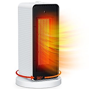 Qoosea Space Heaters for Indoor Use Electric Oscillation Portable Electric Space Heater Ceramic Heater with Thermostat Fast Heating Ultra Quiet Small Space Heater for Office Home Room White