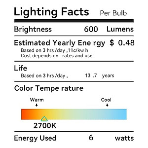 Brighfivey Frosted LED Globe Light Bulb, Warm White 2700K CRI 90, 600LM 6W E26 Medium Base, Light Bulbs 60 Watt Equivalent G30/G95 Dimmable Edison Bulb, 1 Pack