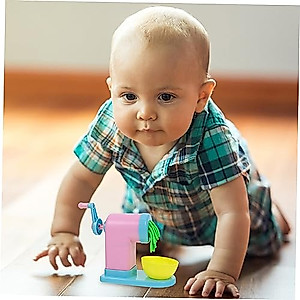 HOMSFOU 1 Set Early Colored Education of Cartoon Clay Creations Plasticine Noodle Interesting with Comes Toy Dough Maker Machine Model Tins Kid Child Kitchen Educational Funny Party