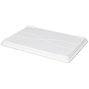 LID ONLY: Lid For Proofing Box, 1 Rectangle Lid For Dough Box - Stackable, Dishwashable, White Plastic Lid For Pizza Dough Box, Durable, Proofing Box Sold Separately - Restaurantware
