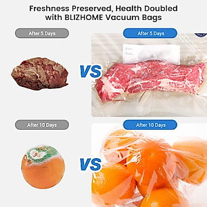 BLITZHOME Vacuum Sealer Bags for Food 3 Sizes, 29 Pack Kit with 15Pcs Reusable Sous Vide Bags, 5 Air Valves, 5 Sealing Clips, 4 Clips for Sous Vide Cooking/Food Storage, BPA Free…