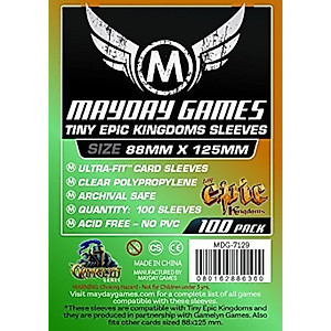 Mayday Games 100 MayDay 88 x 125 Tiny Epic Kingdoms Board Card Game Sleeves