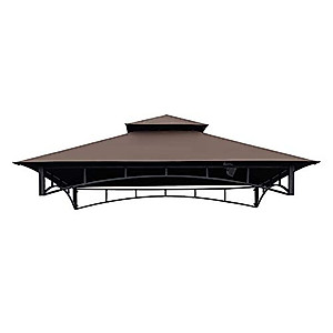 APEX GARDEN Replacement Canopy Top CAN ONLY FIT for Model #L-GG001PST-F 5' X 8' Brown Double Tiered Canopy Grill BBQ Gazebo (Top Only) (Brown)