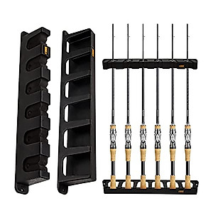 kaba Fishing Vertical 6 Fishing Pole Rack Fishing Pole Holder Spinning Casting Fishing Rods Wall Mount Fishing Rod Holders for Garage