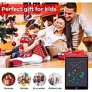 LCD Writing Tablet, Electronic Digital Writing &Colorful Screen Doodle Board, kimystam 12-Inch Handwriting Paper Drawing Tablet Gift for Kids and Adults at Home,School and Office