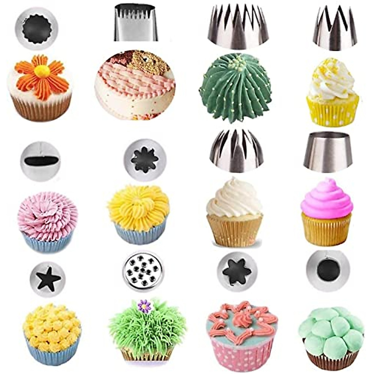 Piping Bag and Tips Set, Cake Piping Set for Baking with Reusable Piping Bags and Tips, Standard Converters, Silicone Rings, Decorating Supplies for Deviled Egg, Cake, Cupcake and Cookie Icing
